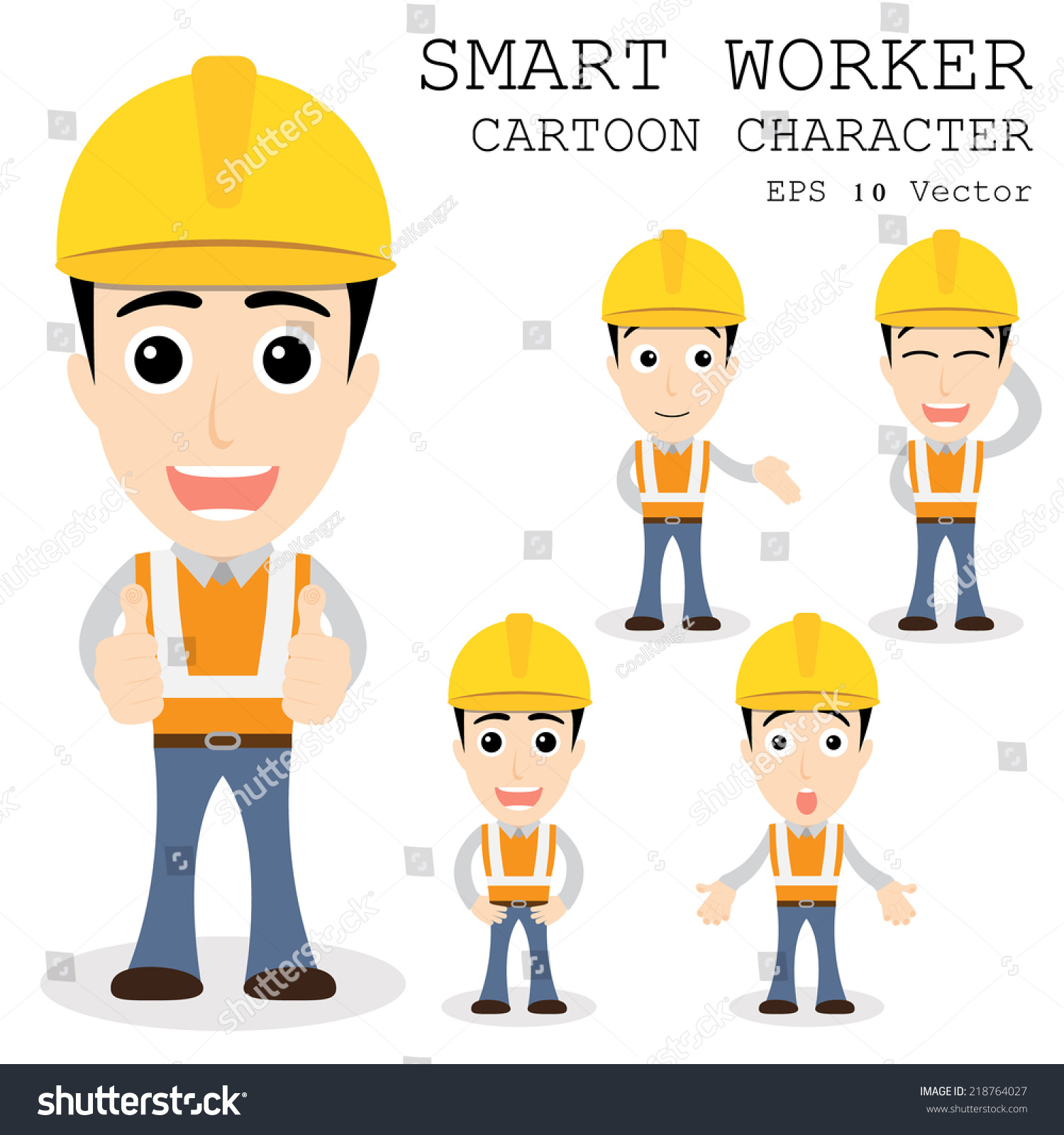 Smart Worker Cartoon Character Eps 10 Stock Vector (Royalty Free) 218764027