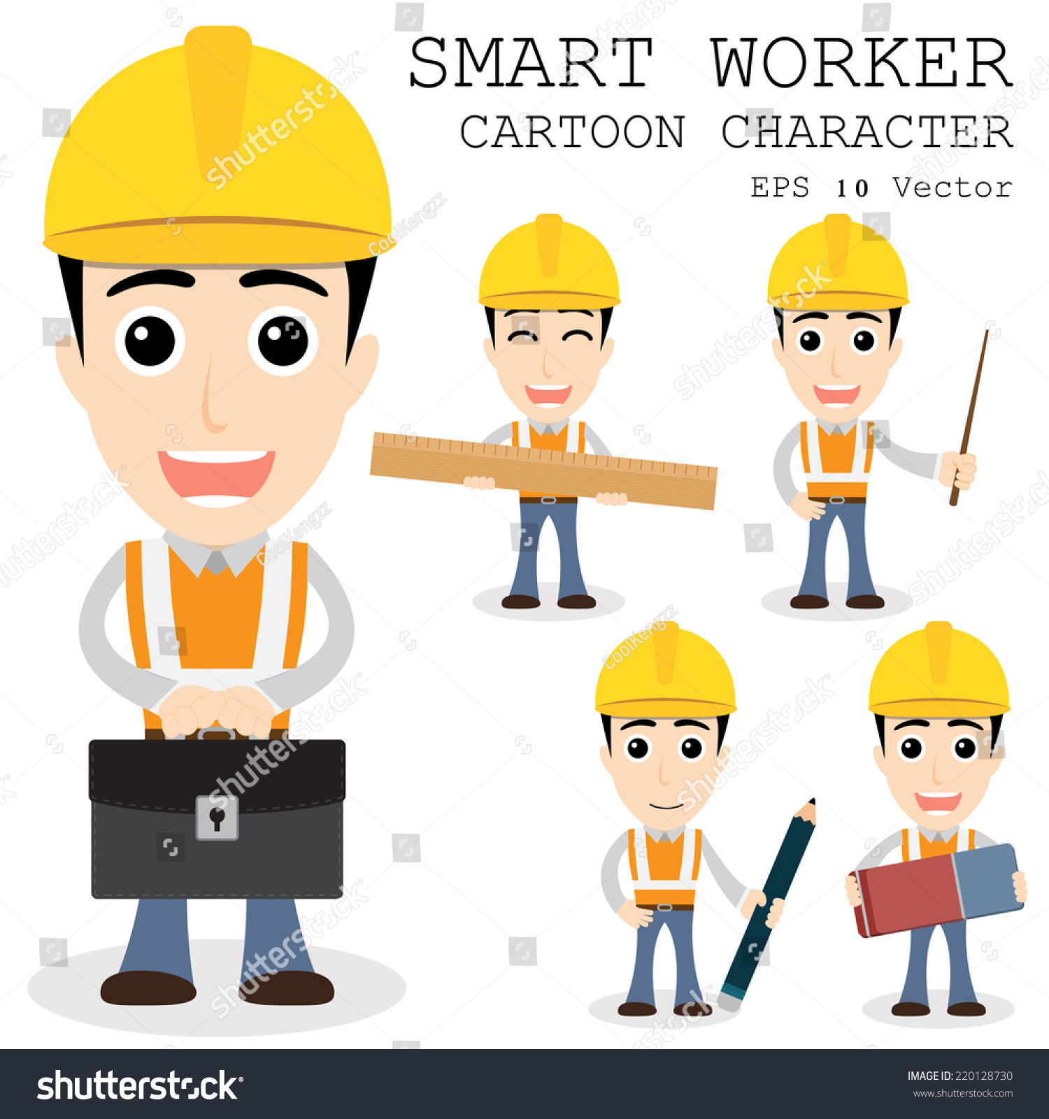 Smart Worker Cartoon Character Eps 10: เวกเตอร์สต็อก (ปลอดค่าลิขสิทธิ์ ...