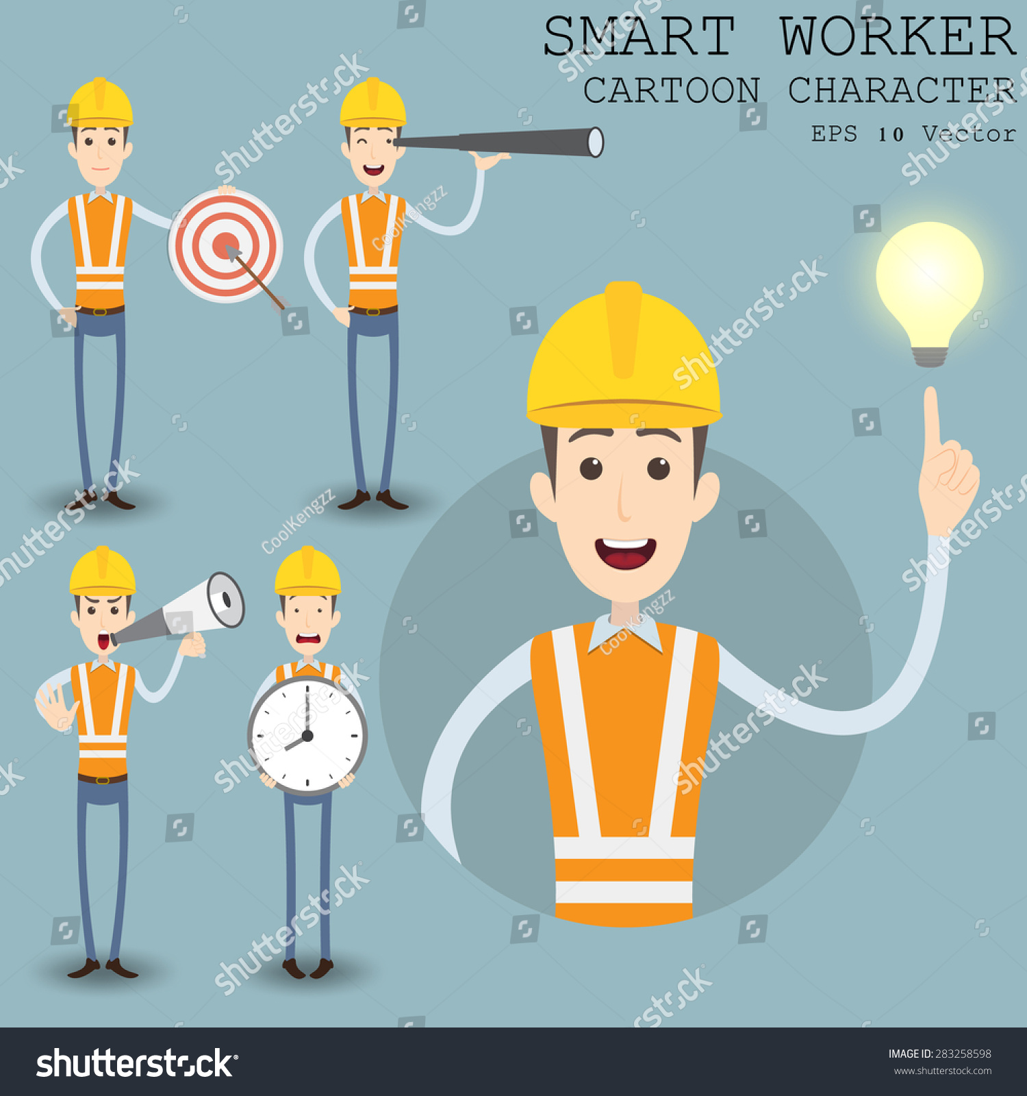 Smart Worker Cartoon Character Eps 10 Stock Vector (Royalty Free) 283258598