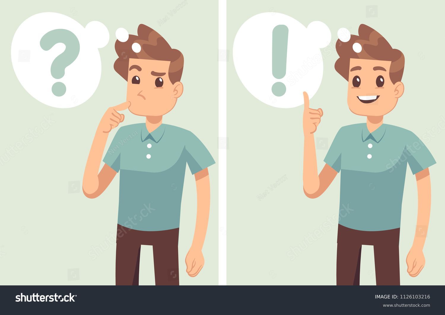 Smart Young Man Student Thinking Understands Stock Vector (Royalty Free ...