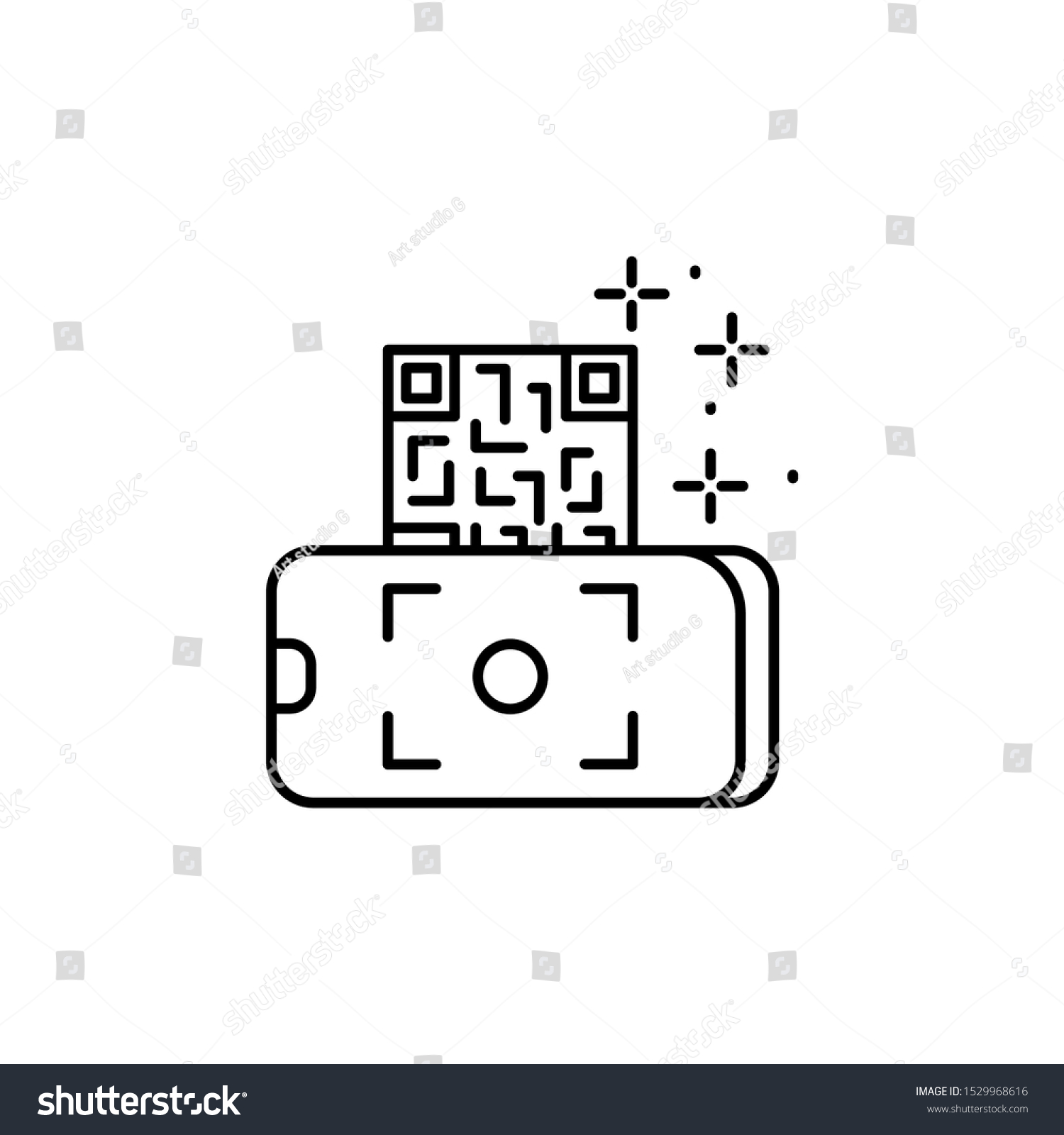 Smartphone Camera Qr Code Icon Element Stock Vector (Royalty Free ...