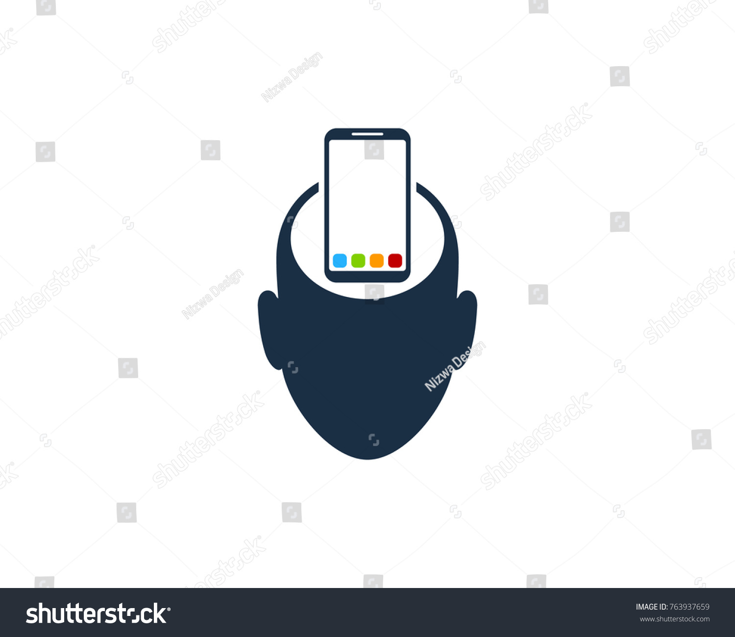 Smartphone Head Icon Logo Design Element Stock Vector (Royalty Free ...