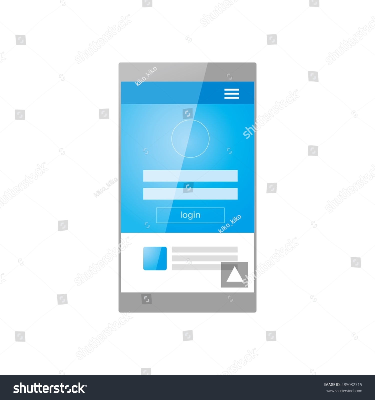 Smartphone Login Screen Stock Vector (Royalty Free) 485082715 ...
