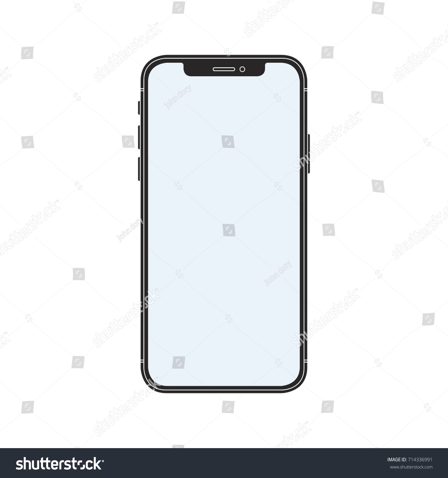 Smartphone Outline Icon Concept Vector Illustration Stock Vector ...