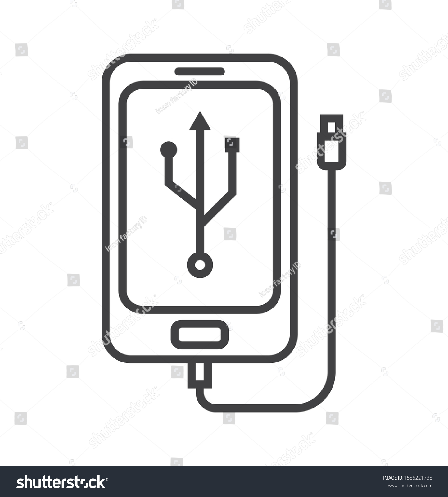 Smartphone Switch Icon Line Vector Editable Stock Vector (Royalty Free ...