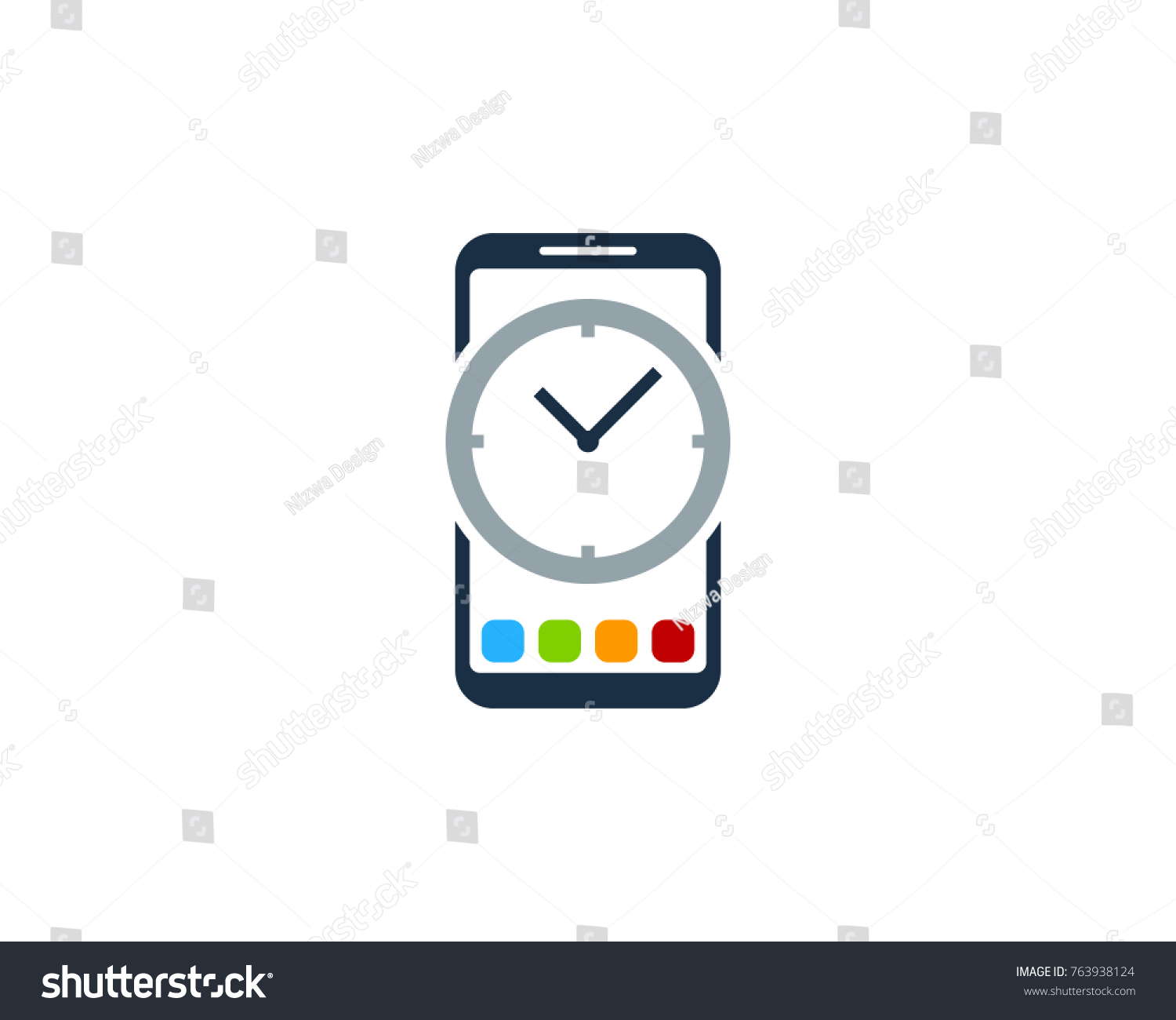 Smartphone Time Icon Logo Design Element Stock Vector (Royalty Free ...