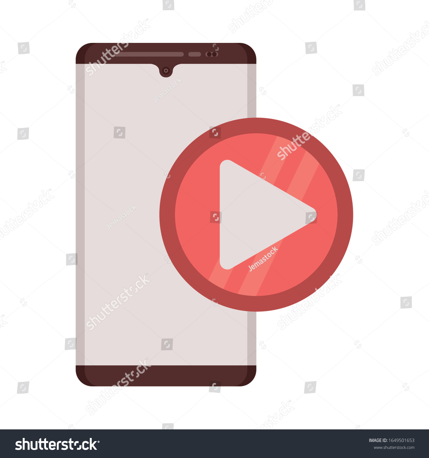 Smartphone Play Button Media Player Vector Stock Vector (Royalty Free ...