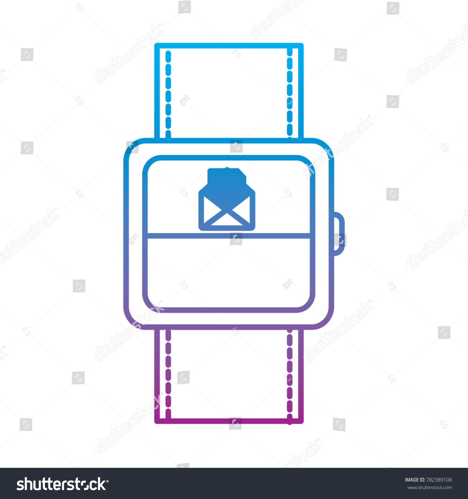 Smartwatch Open Message Envelope On Screen Stock Vector (Royalty Free ...