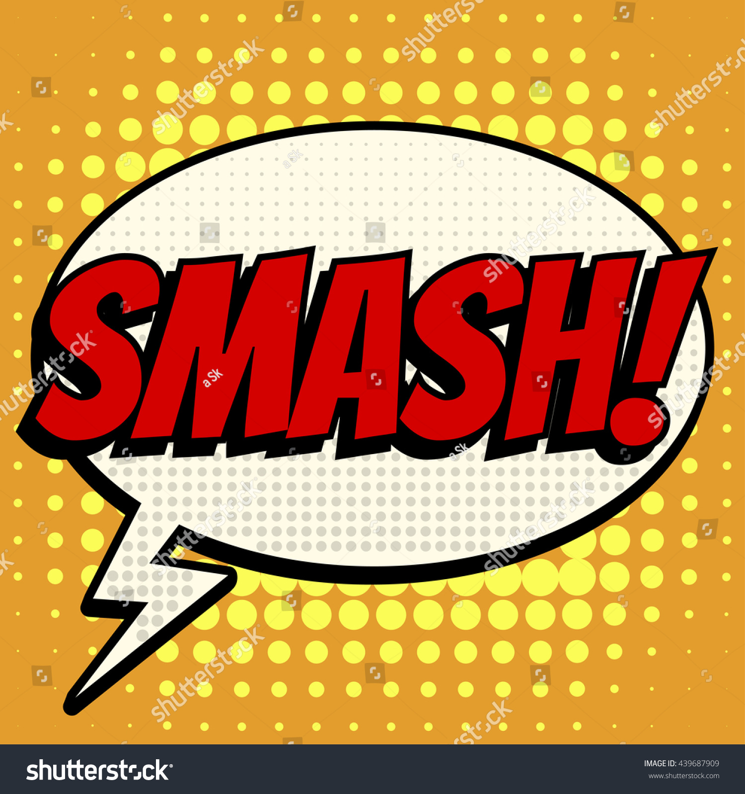 Smash Comic Book Bubble Text Retro Stock Vector (Royalty Free) 439687909