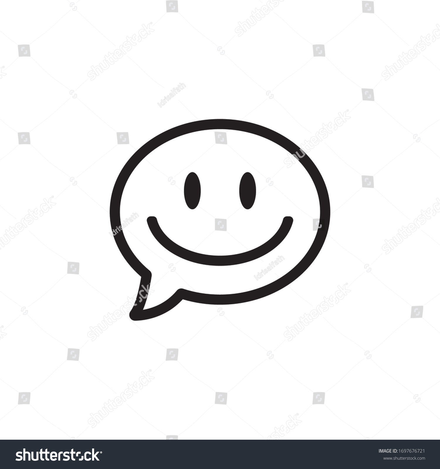 Smile Chat Icon Simple Vector Stock Vector (Royalty Free) 1697676721