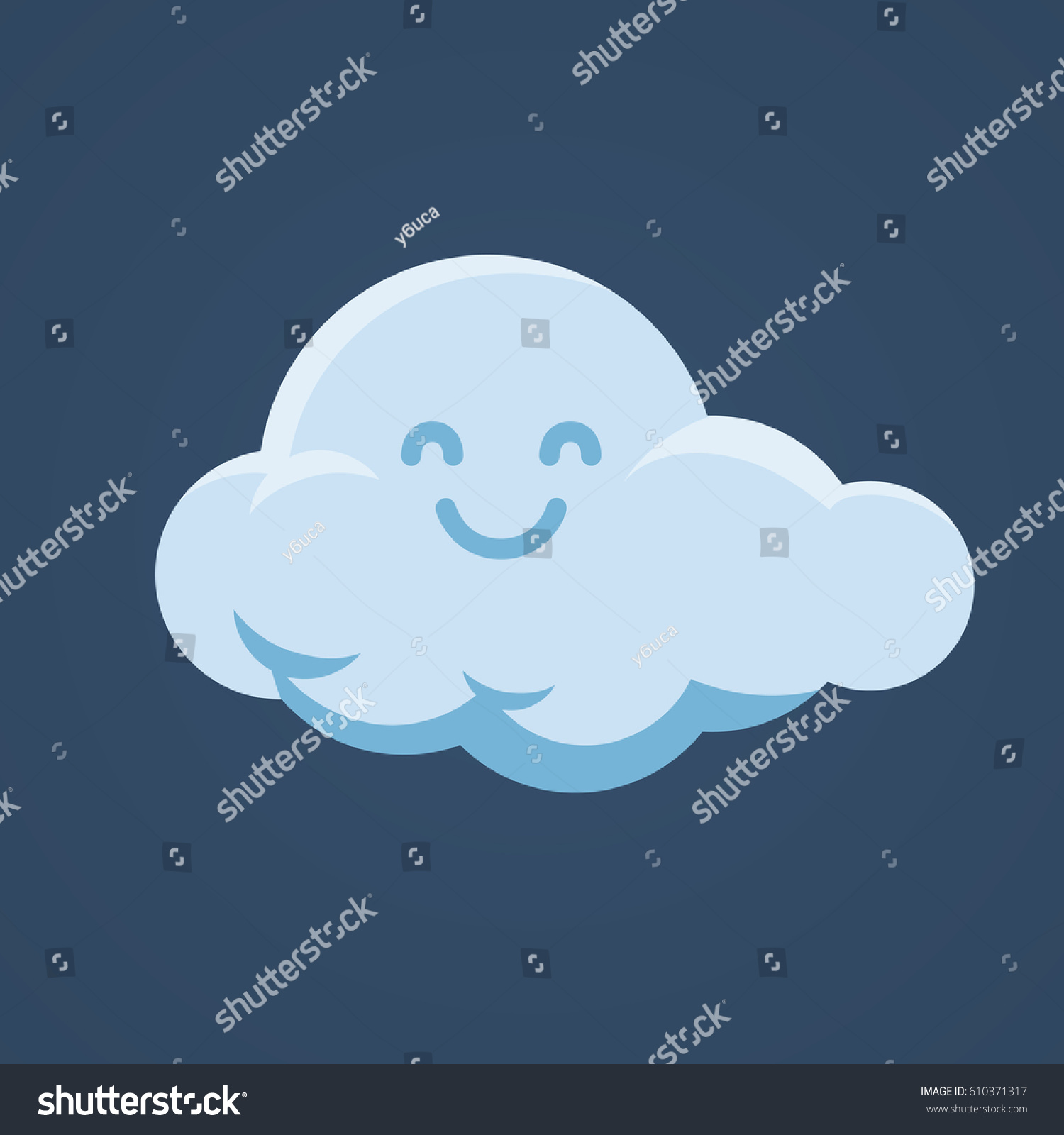 Smile Cloud Flat Vector Icon Stock Vector (Royalty Free) 610371317 ...