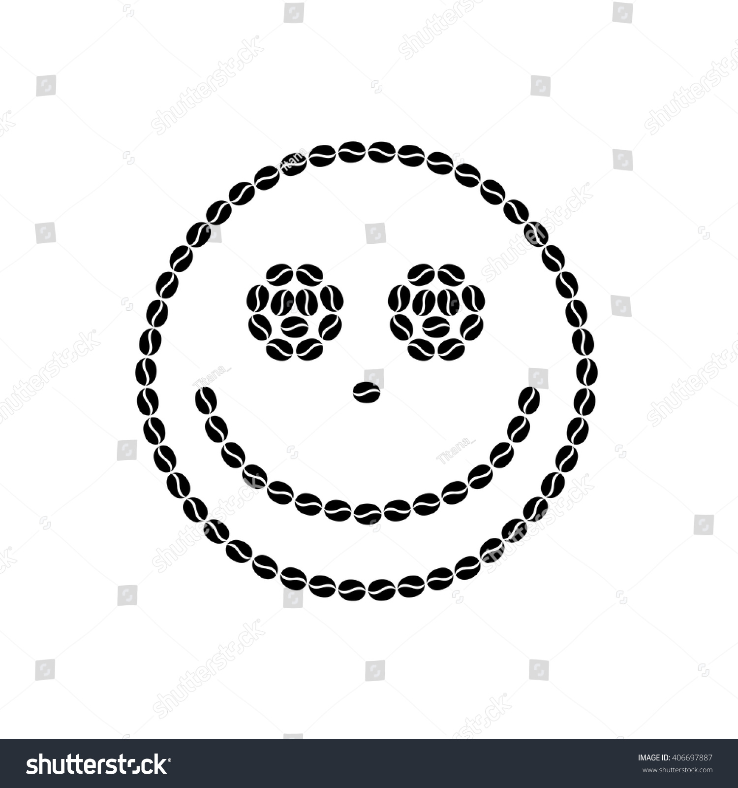Smile Coffee Bean Vector Stock Vector (Royalty Free) 406697887 ...