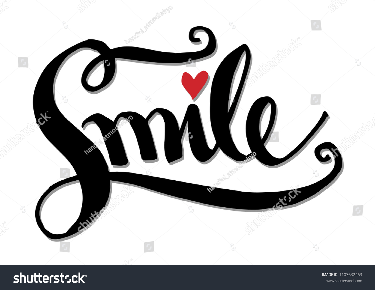 Smile Hand Lettering Stock Vector (Royalty Free) 1103632463 | Shutterstock