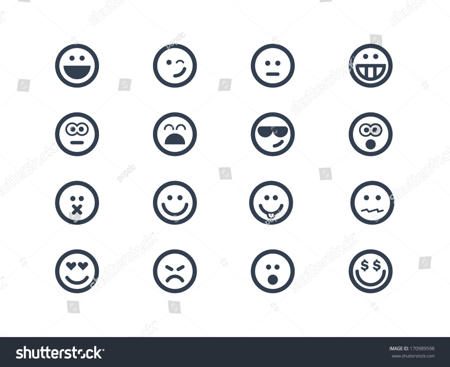 Smile Icons Stock Vector (Royalty Free) 170989598