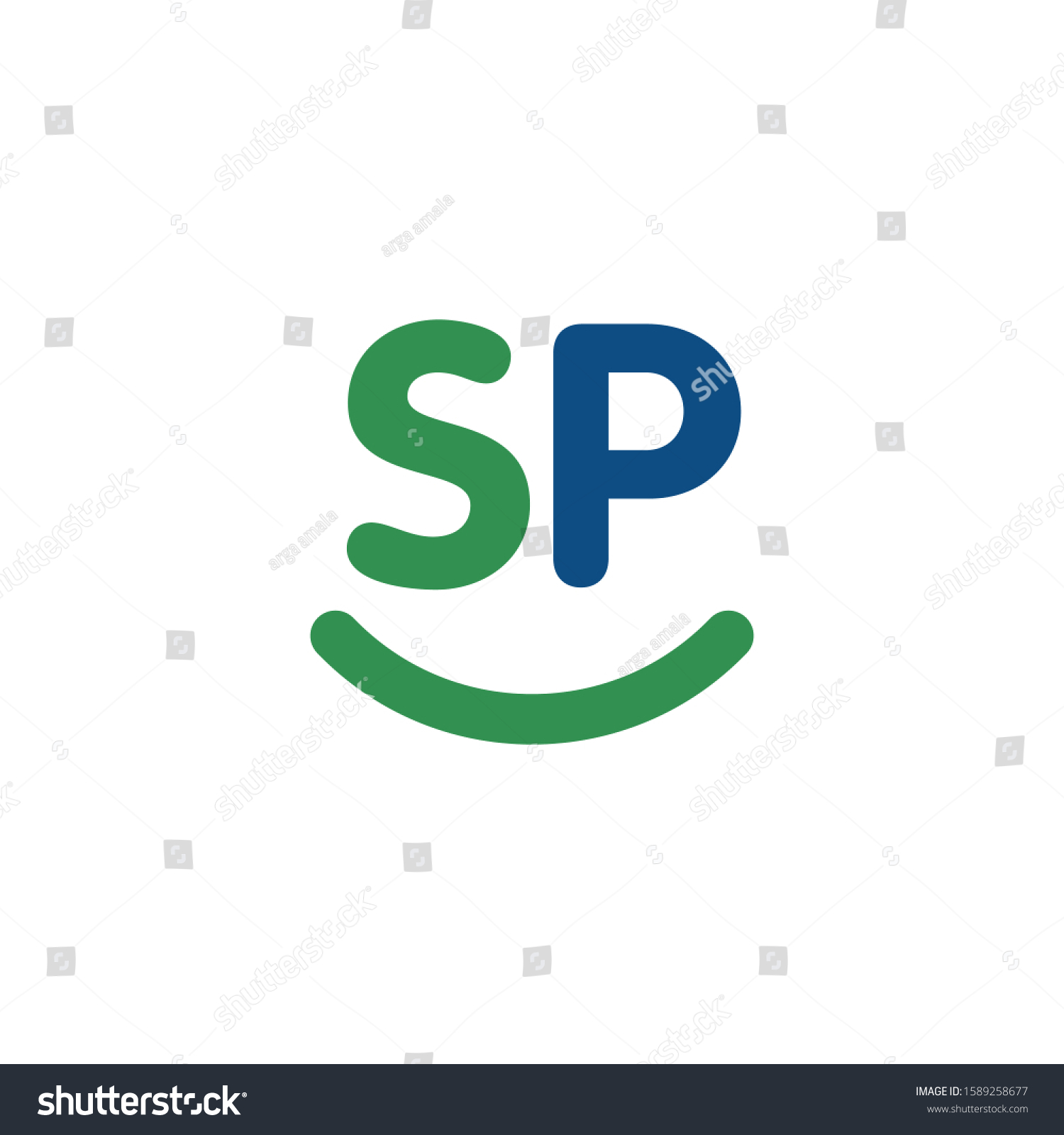 Smile Personal Logos Initial Sp Ps: vector de stock (libre de regalías ...