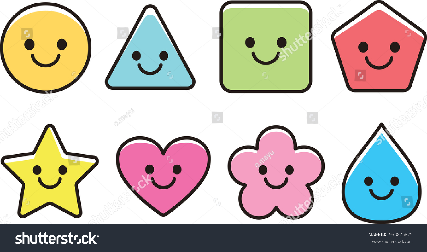 Smile Shape Icon Material Set Illustration Stock Vector (Royalty Free ...