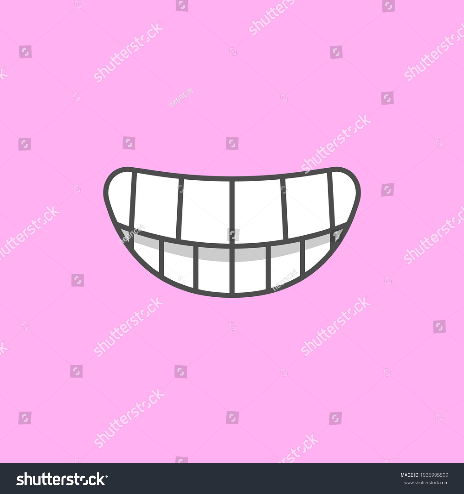 Smile White Teeth Vector Illustration Stock Vector (Royalty Free ...
