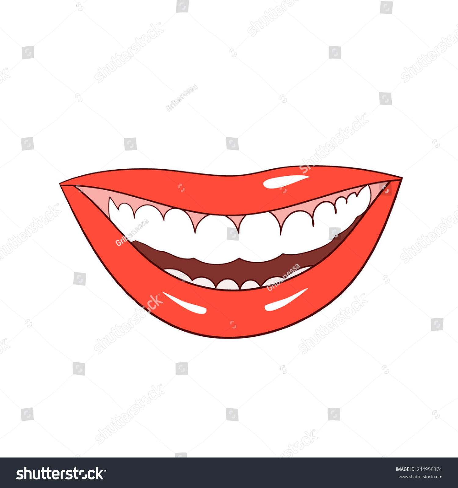 Smile Teeth Vector Illustration Stock Vector (Royalty Free) 244958374