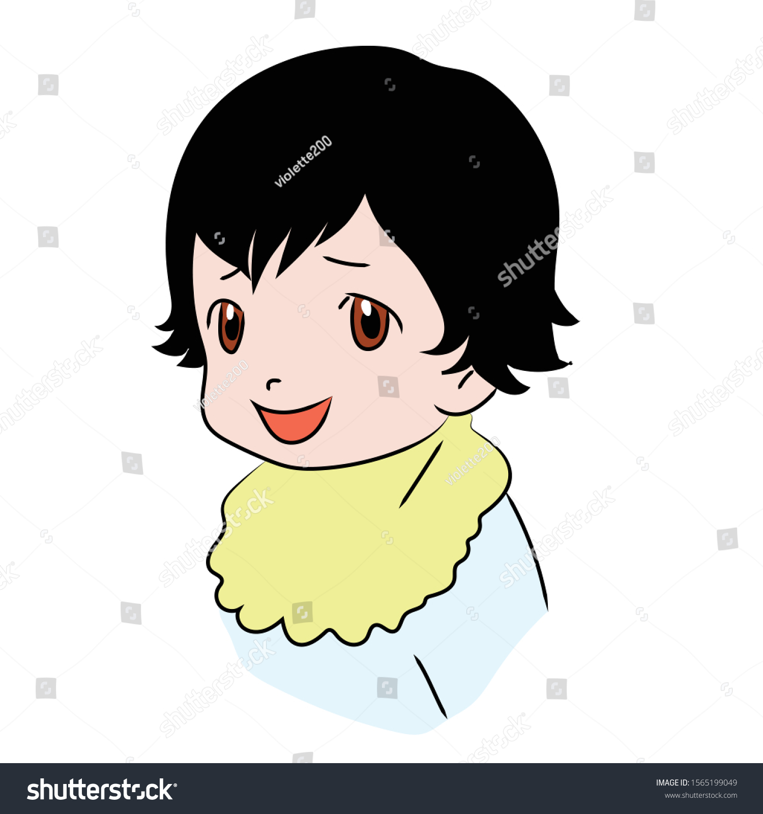 Smiley Baby Face Child Vector Stock Vector (Royalty Free) 1565199049 ...
