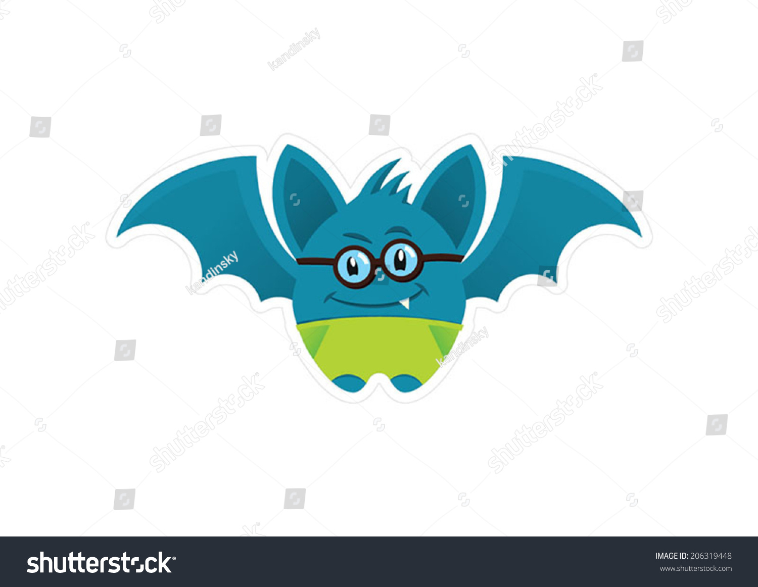 Smiley Bat Character Stock Vector (Royalty Free) 206319448 | Shutterstock