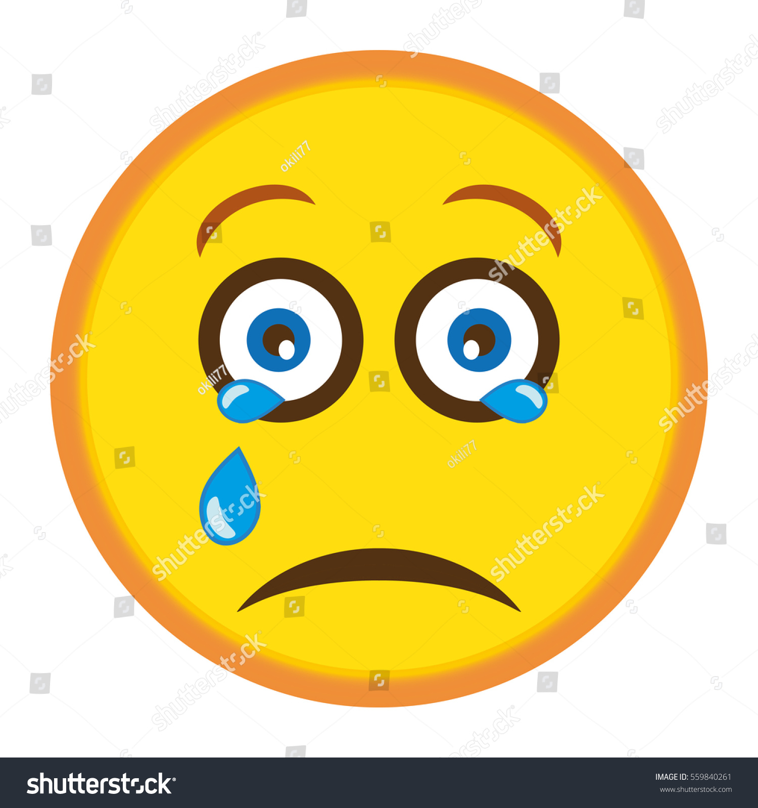Smiley Cry Crying Emoji Illustration Vector Stock Vector (Royalty Free ...