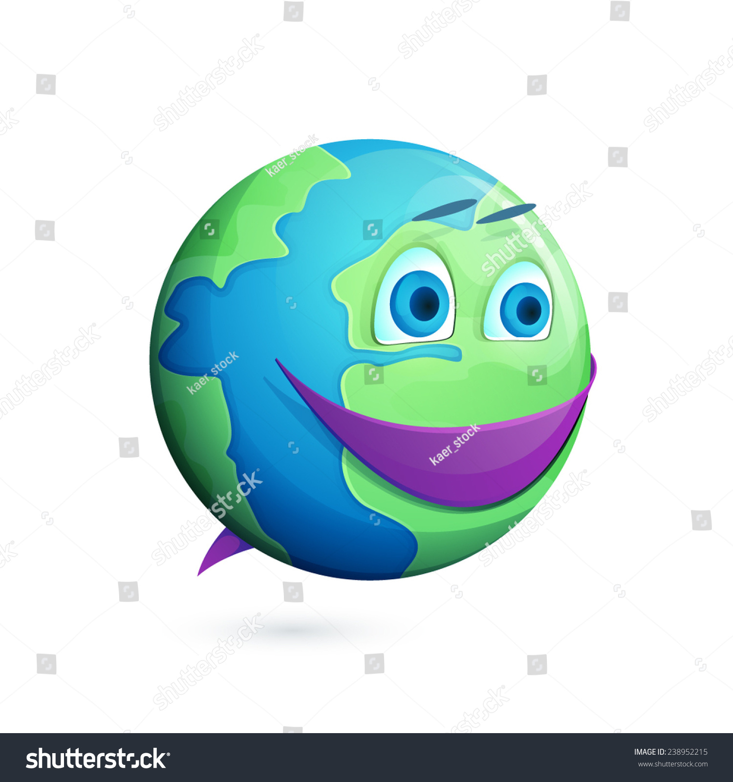 Smiley Earth Face Icon Stock Vector (Royalty Free) 238952215