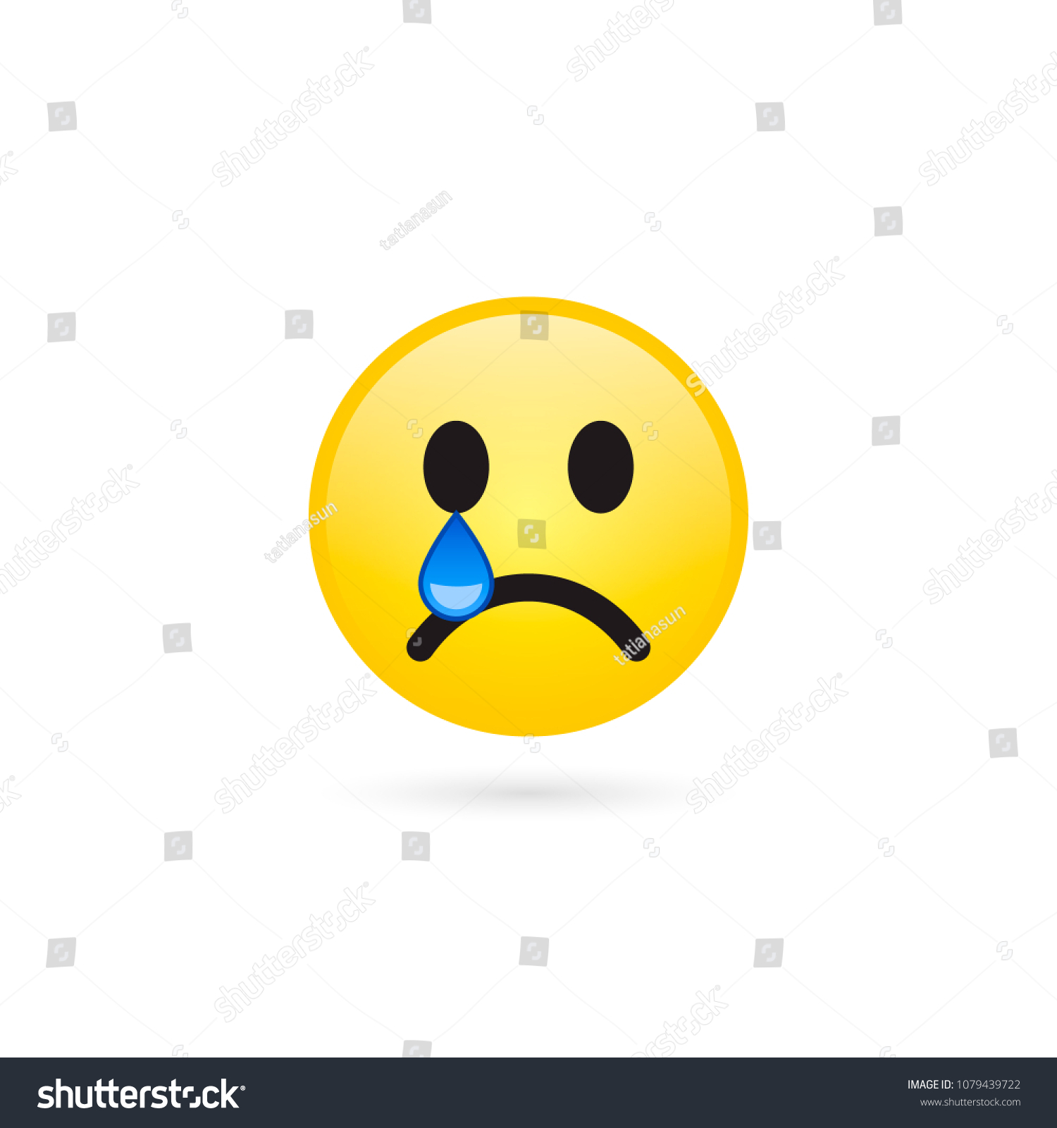 Smiley Emoticon Crying Face Vector Isolated: เวกเตอร์สต็อก (ปลอดค่า ...