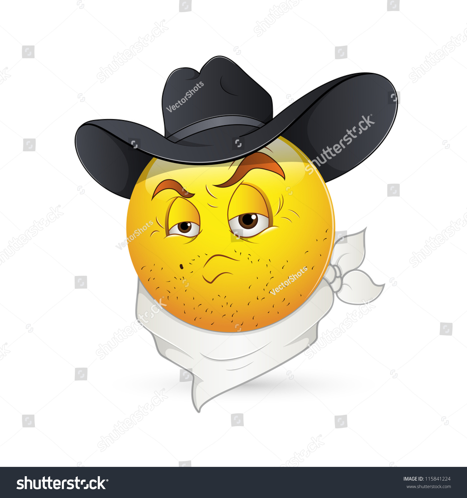 Smiley Emoticons Face Vector Cowboy Stock Vector (Royalty Free ...