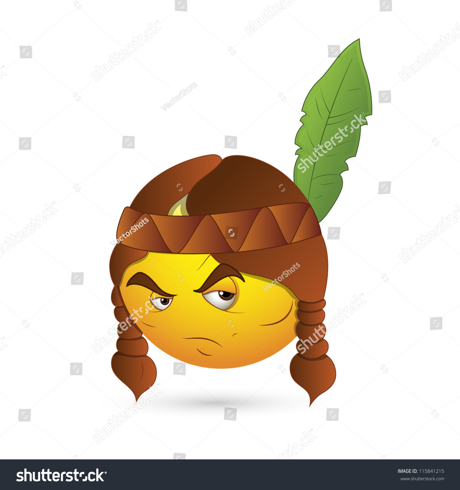 Smiley Emoticons Face Vector Red Indian 스톡 벡터(로열티 프리) 115841215 ...