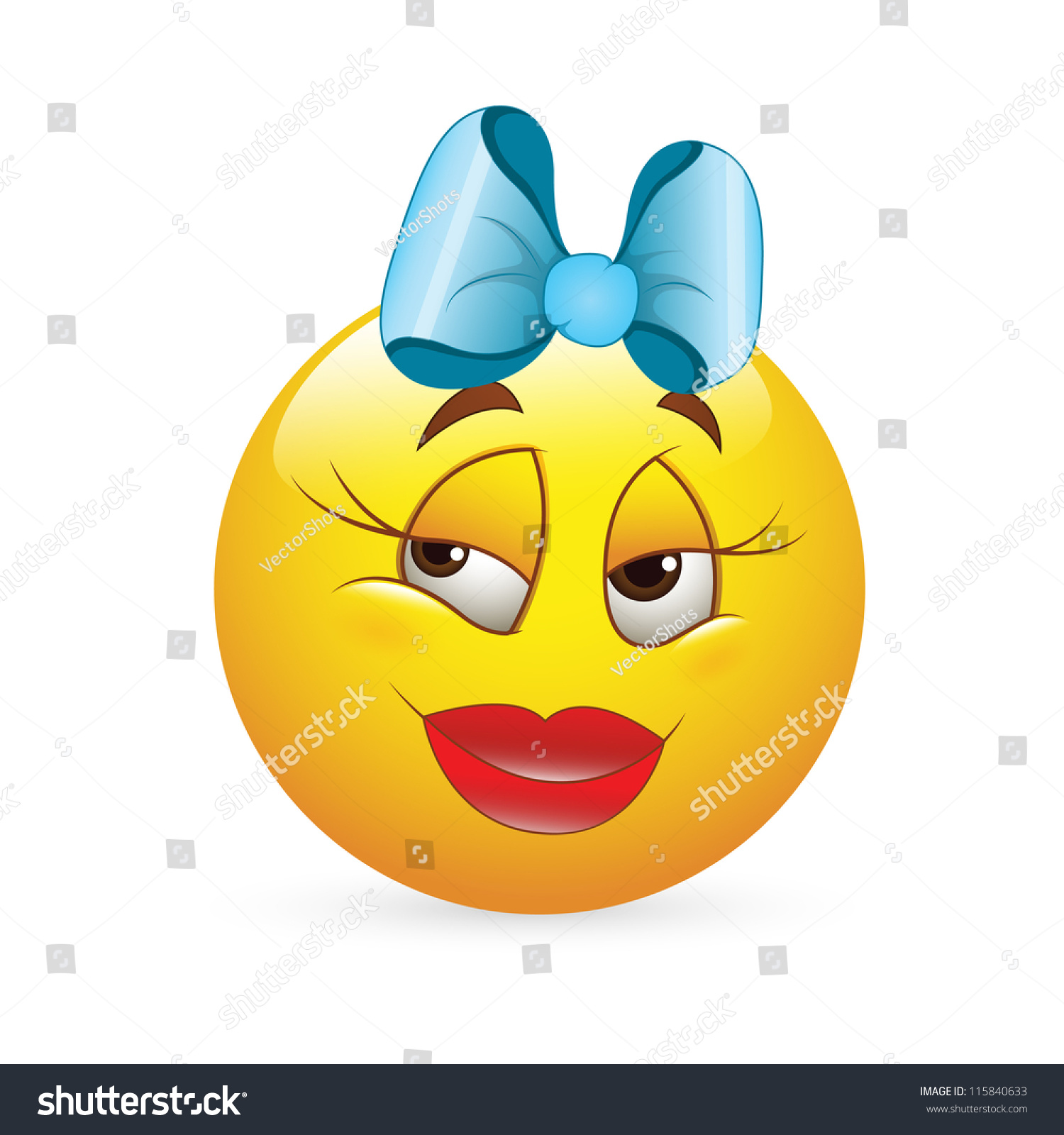 Smiley Emoticons Face Vector Romantic Girl: เวกเตอร์สต็อก (ปลอดค่า ...