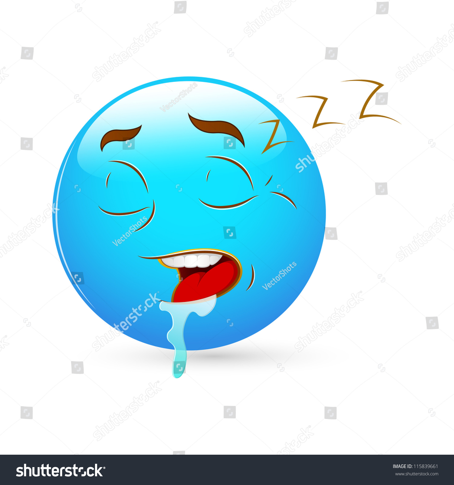 Smiley Emoticons Face Vector Sleeping Stock Vector (Royalty Free) 115839661