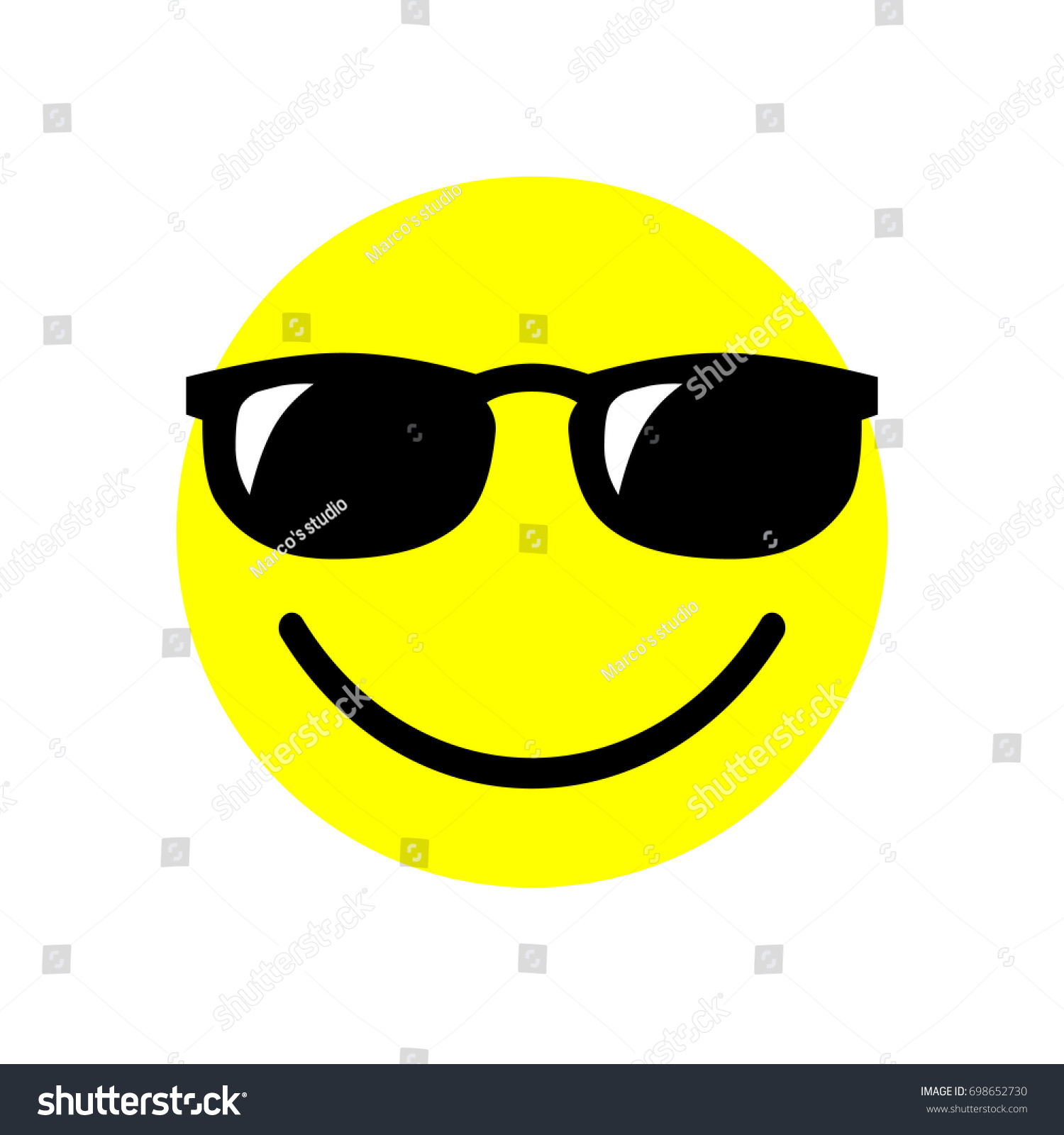 Smiley Face Sun Glasses Vector Icon: เวกเตอร์สต็อก (ปลอดค่าลิขสิทธิ์ ...