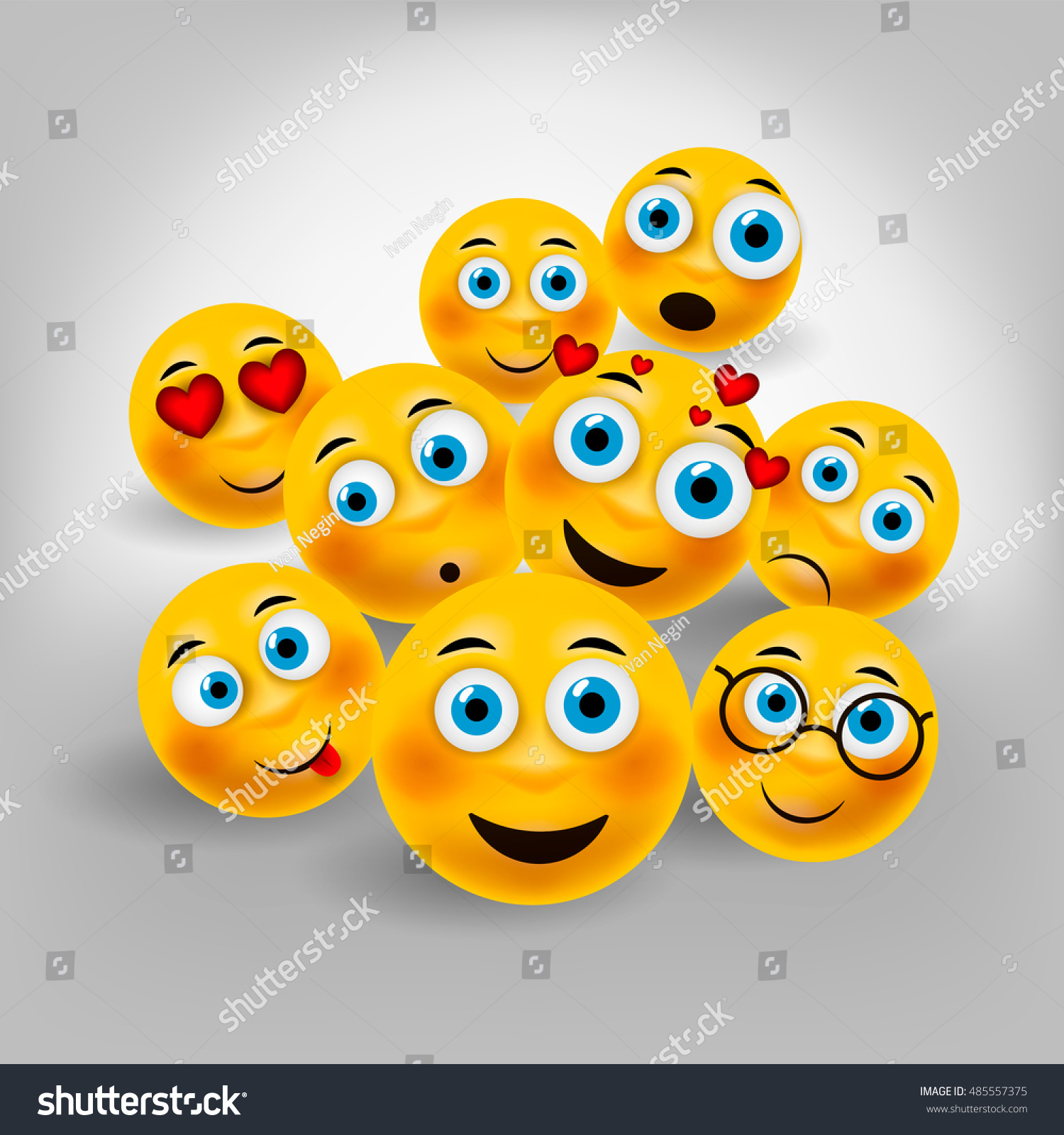 Smiley Faces Stock Vector (Royalty Free) 485557375 | Shutterstock