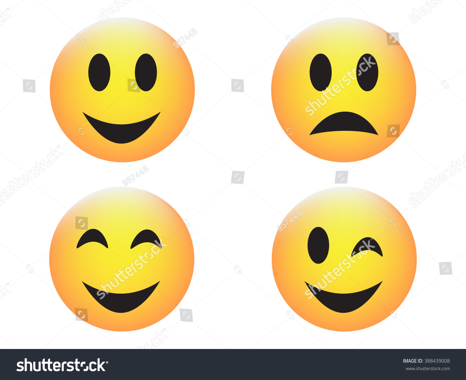 Smiley Faces Icons Stock Vector (Royalty Free) 388439008