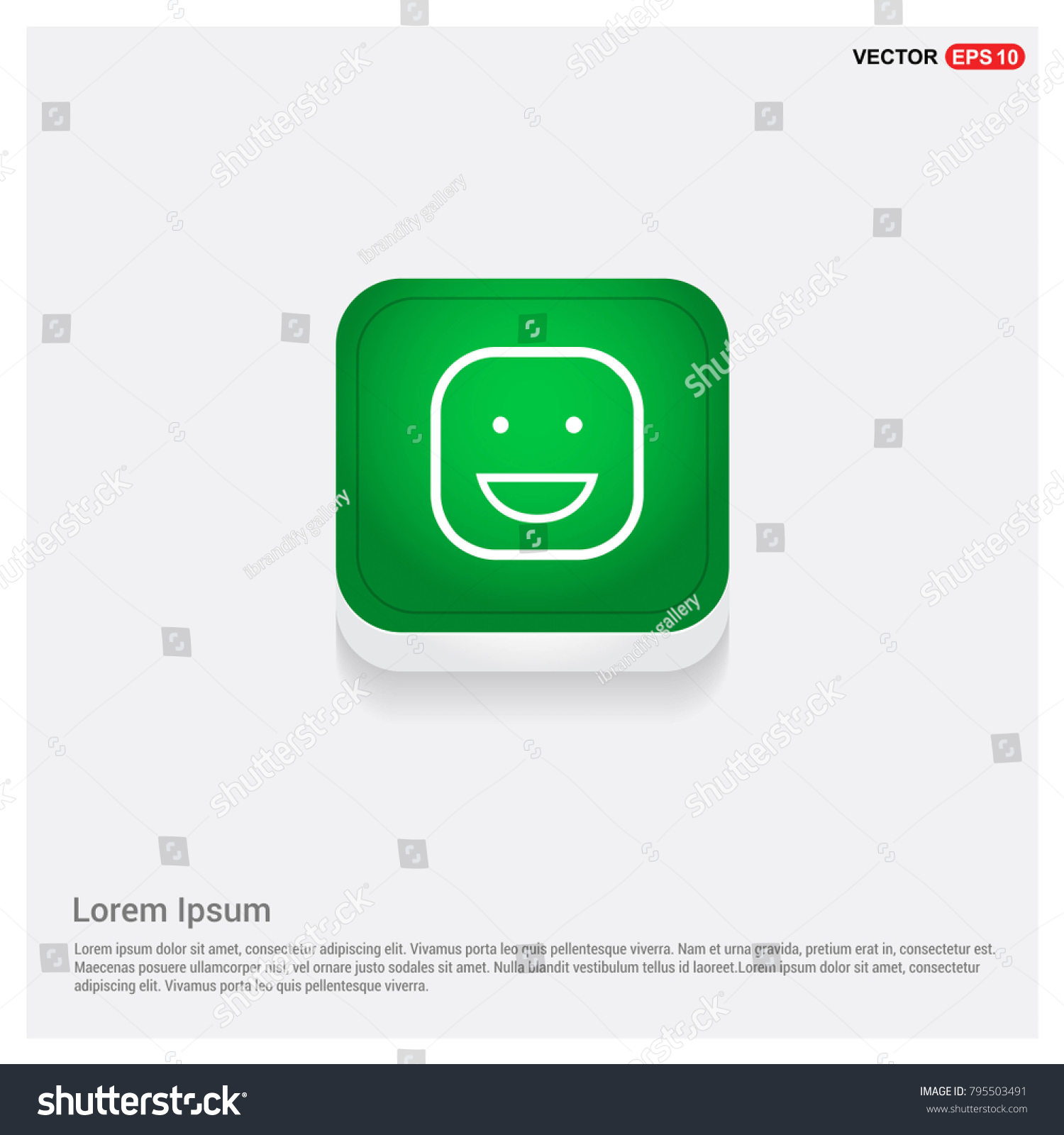 Smiley Icon Face Icon Green Web Stock Vector (Royalty Free) 795503491 ...
