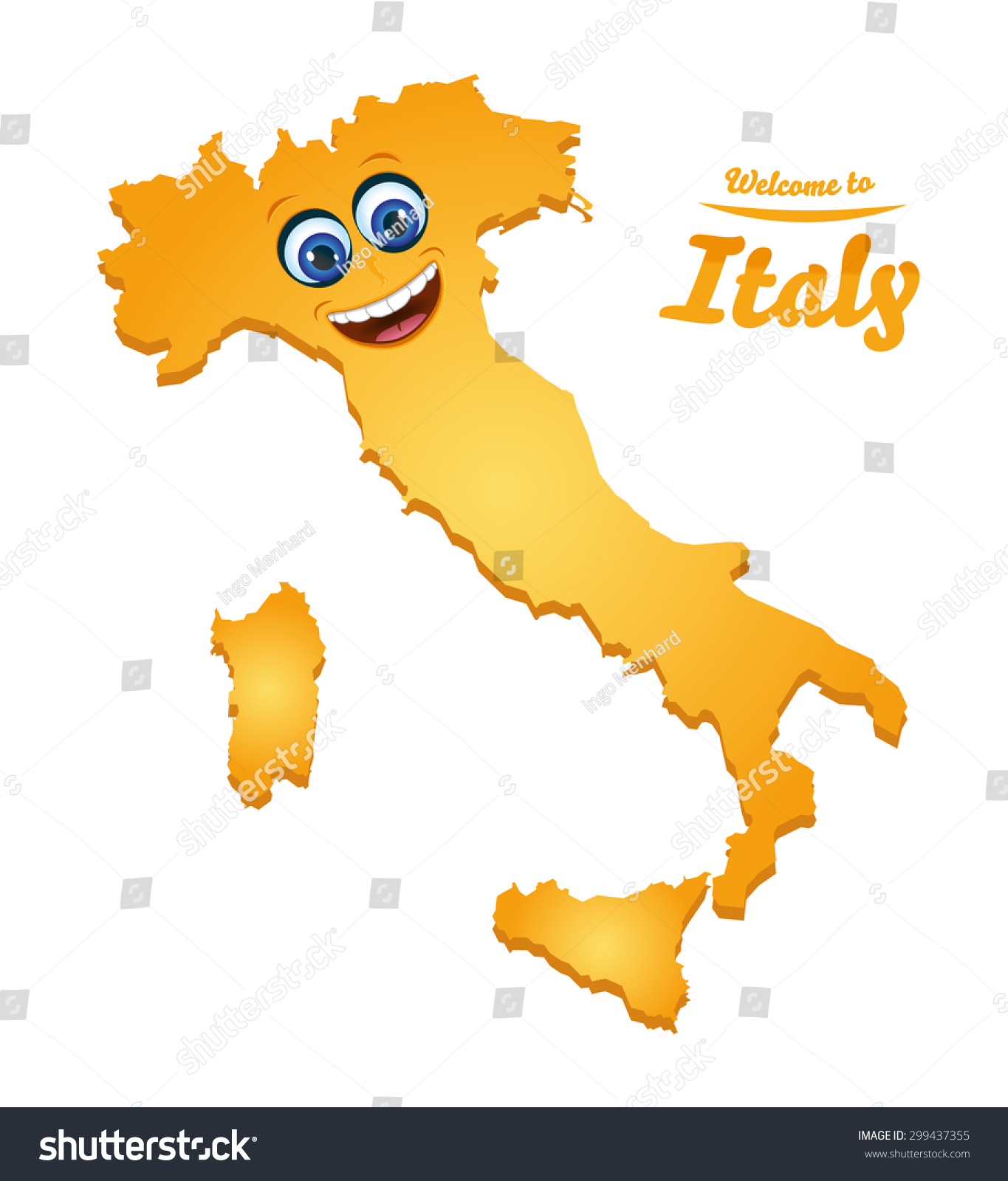 Smiley Map Italy Stock Vector (Royalty Free) 299437355 | Shutterstock