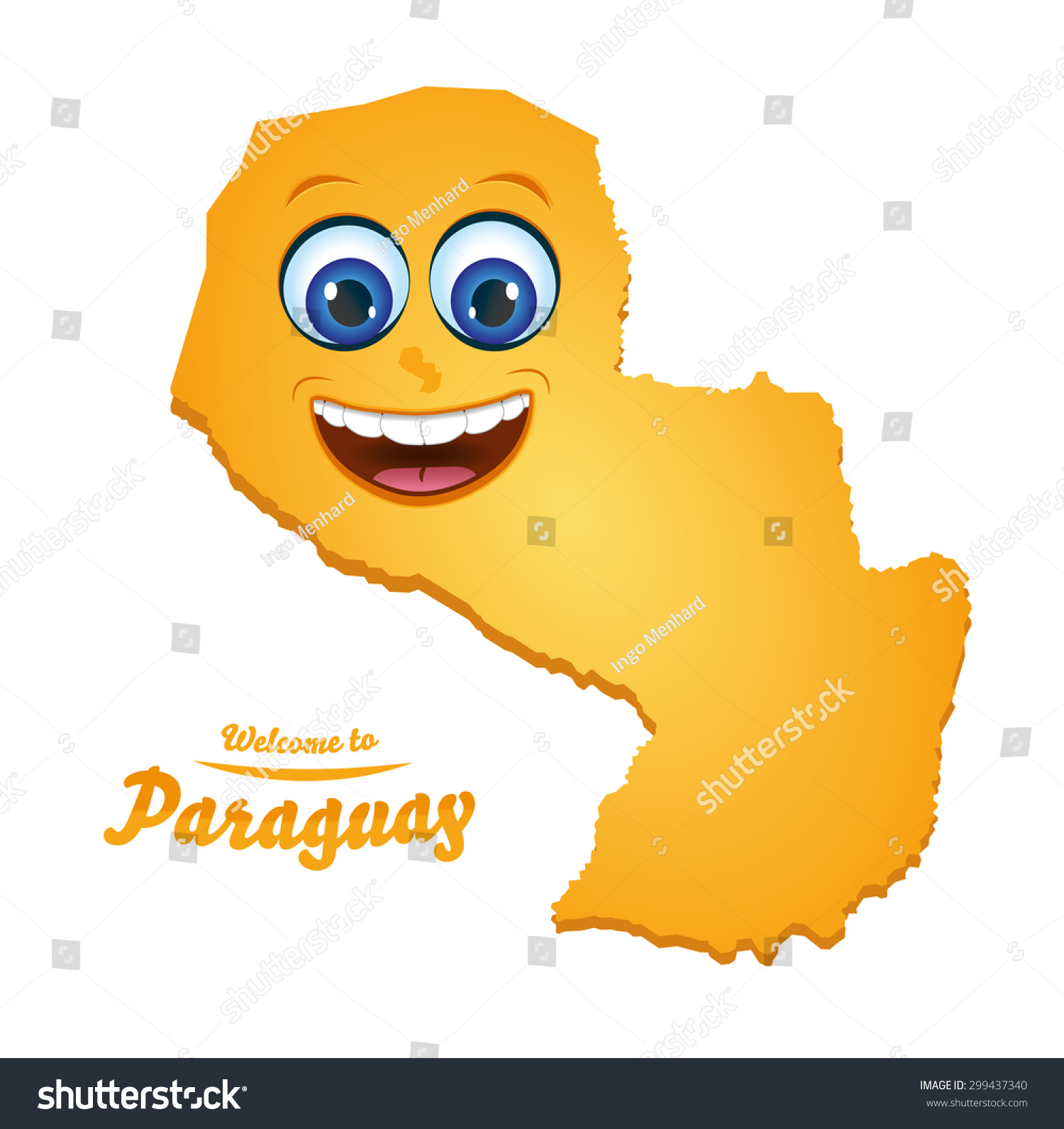 Smiley Map Paraguay Stock Vector (Royalty Free) 299437340 | Shutterstock
