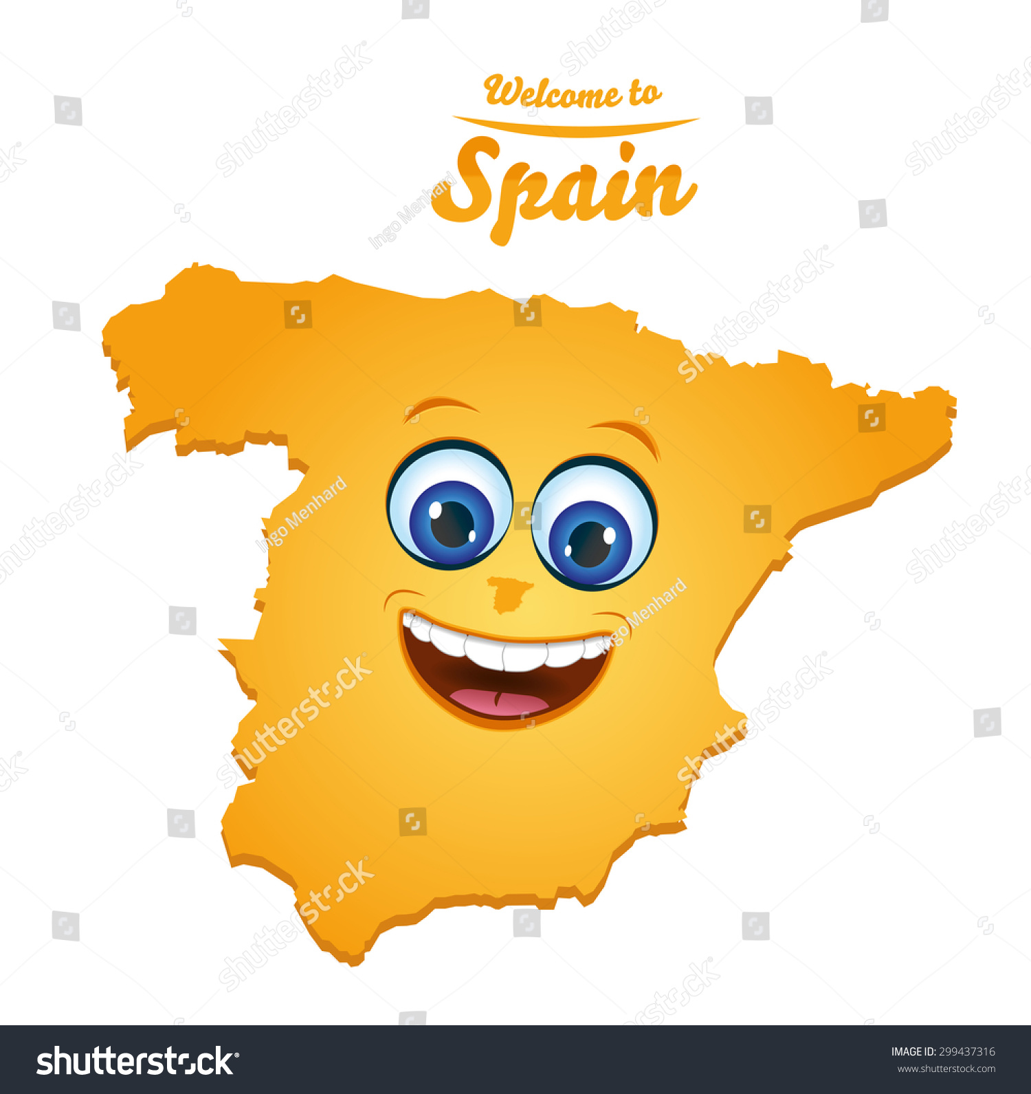 Smiley Map Spain Stock Vector (Royalty Free) 299437316 | Shutterstock