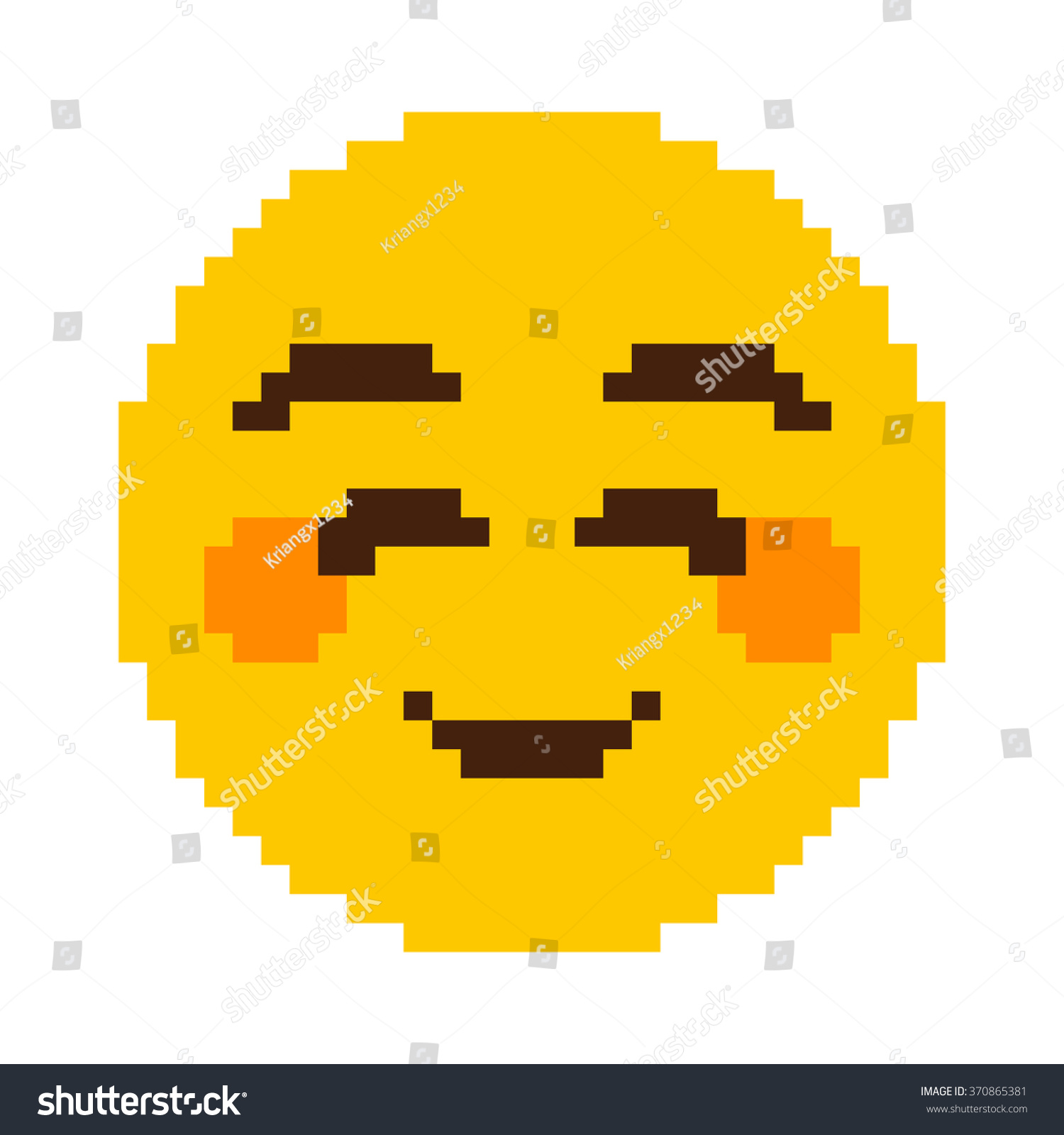 Smiley Pixel Art : image vectorielle de stock (libre de droits) 370865381