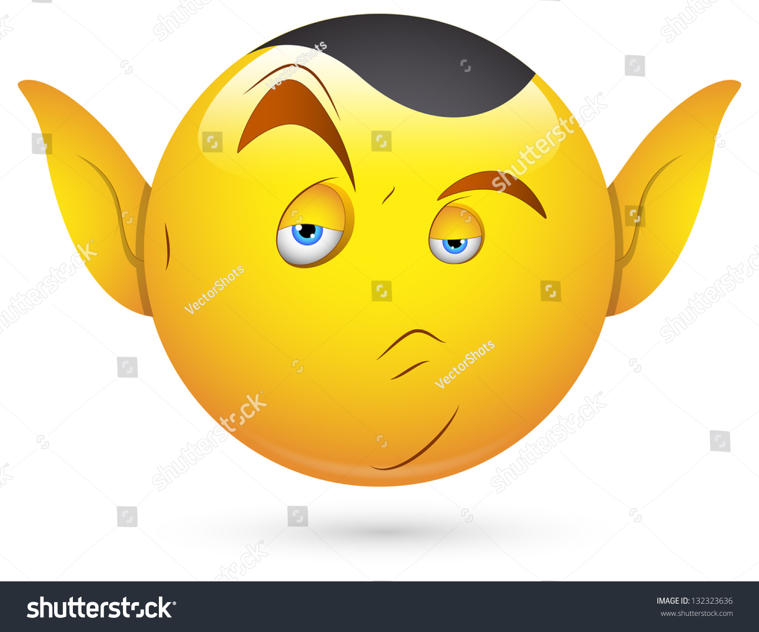 Smiley Vector Illustration Alien Big Ears Stock Vector (Royalty Free ...