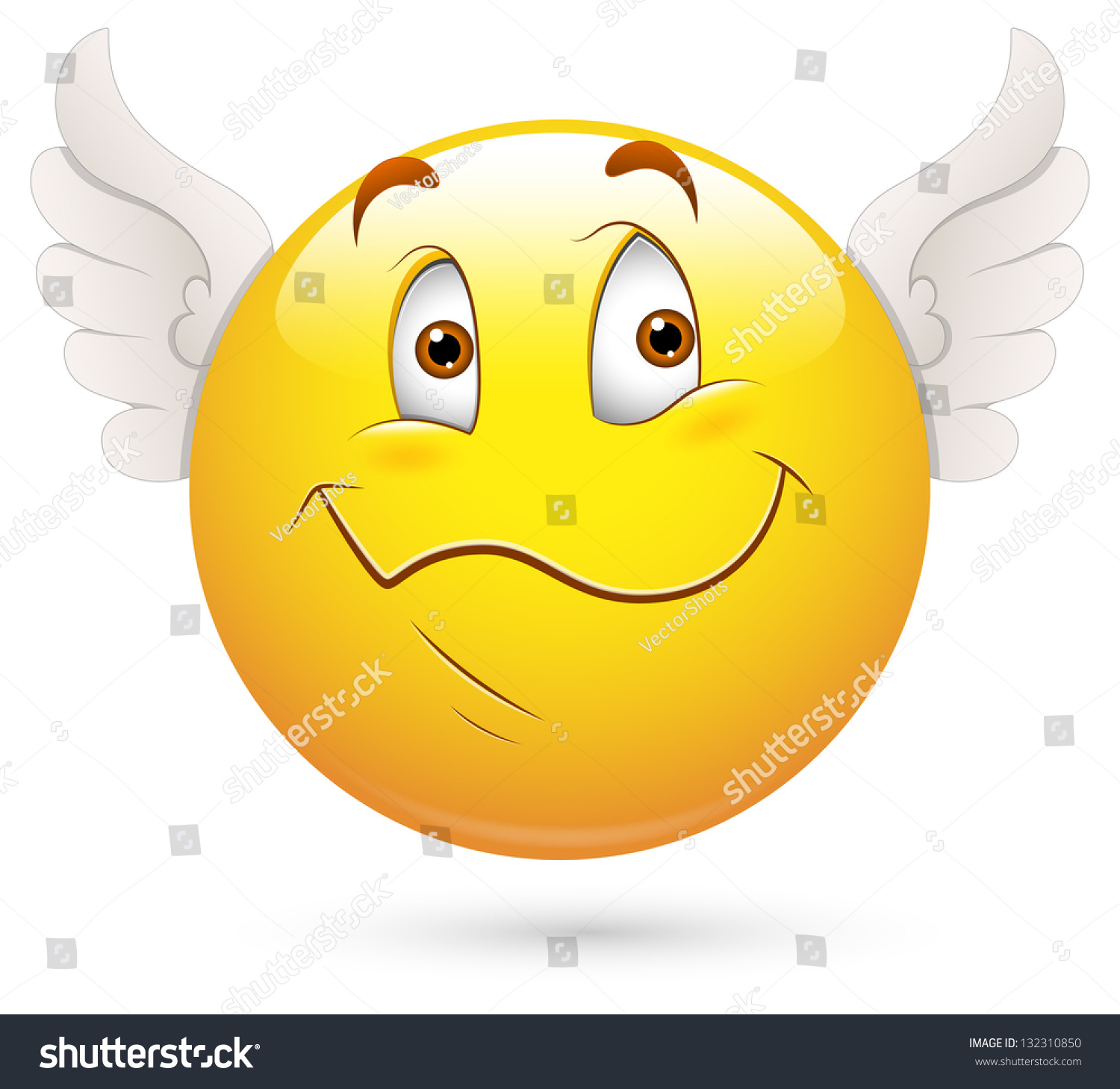 Smiley Vector Illustration Angel Face: vector de stock (libre de ...
