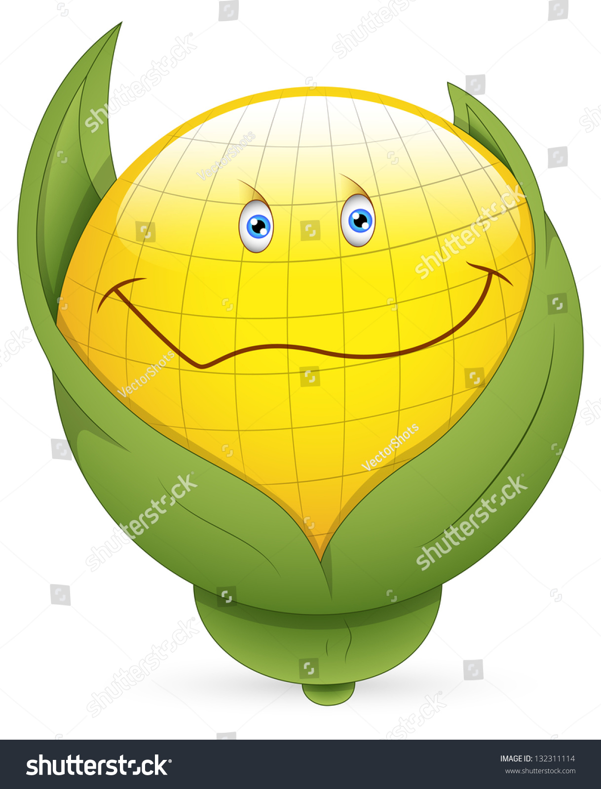 Smiley Vector Illustration Corn Face Stock Vector (Royalty Free ...