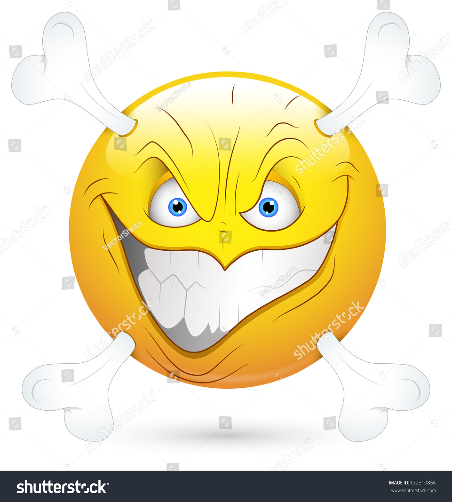 Smiley Vector Illustration Dangerous Face: เวกเตอร์สต็อก (ปลอดค่า ...