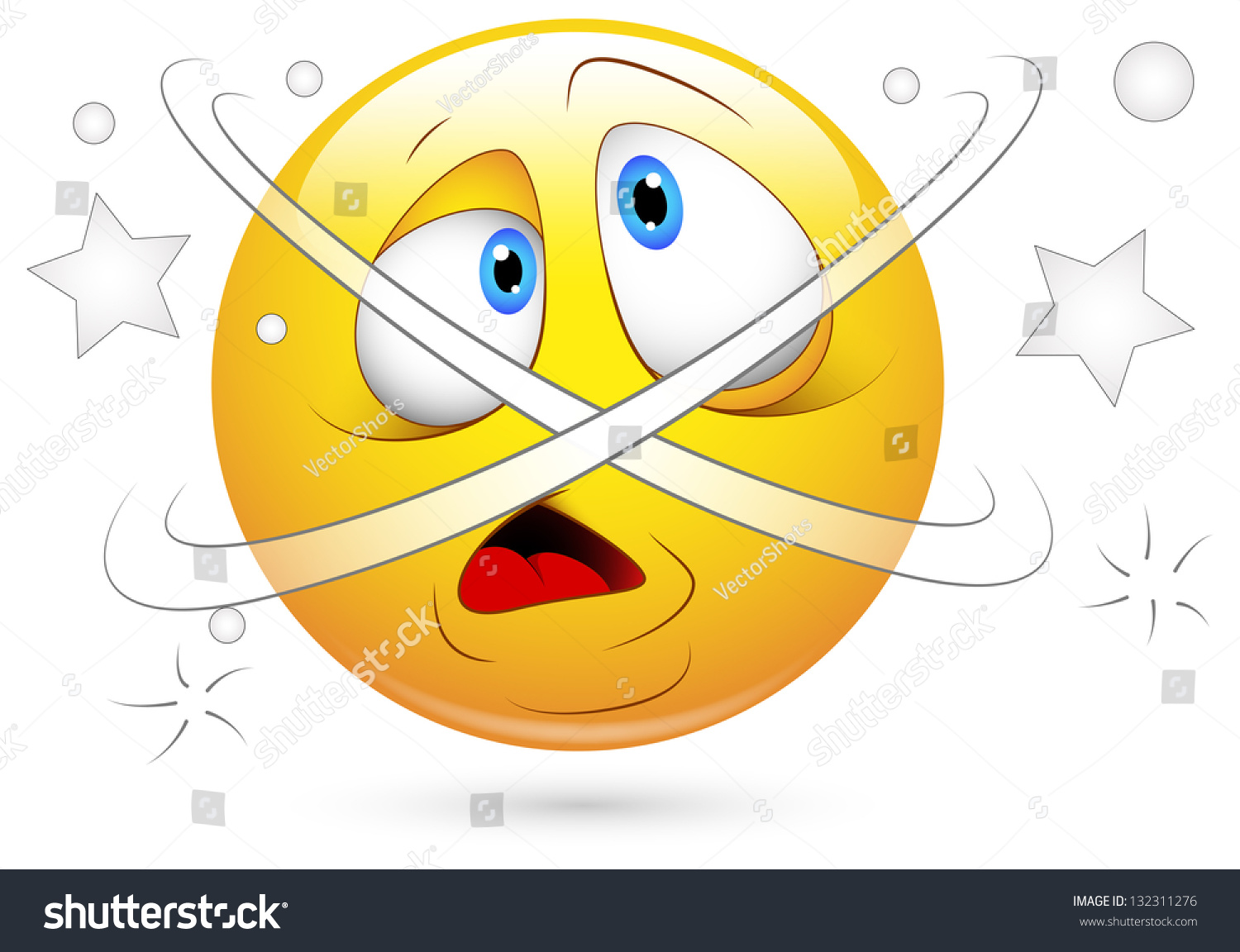 Smiley Vector Illustration Dizziness Confused Stock Vector (Royalty ...