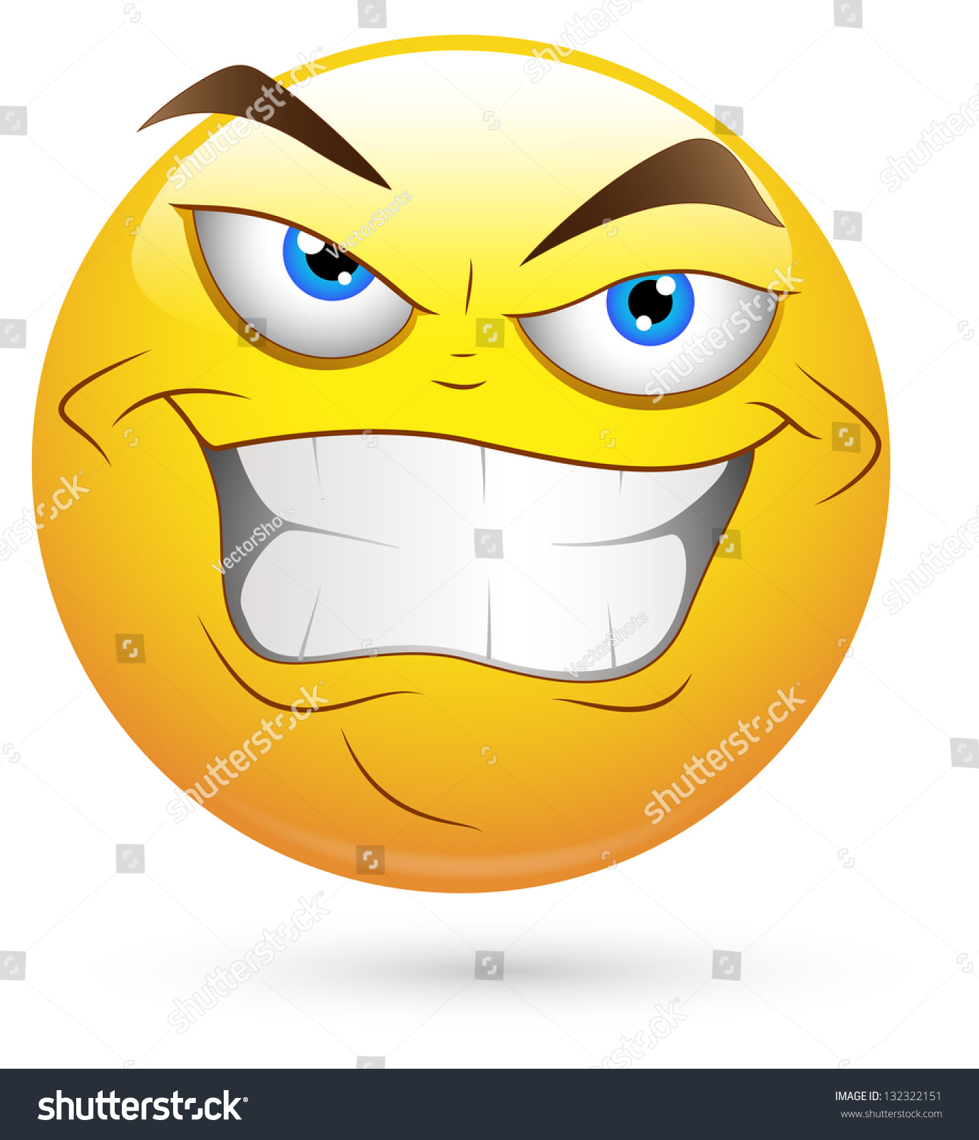 Smiley Vector Illustration Evil Villain Stock-vektorgrafik 132322151 ...