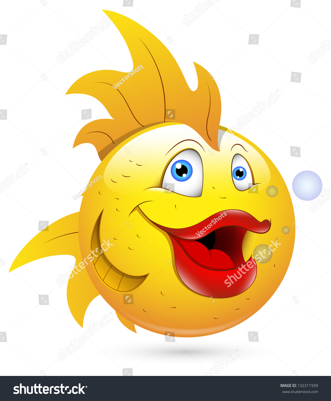 Smiley Vector Illustration Fishy Face Stock Vector (Royalty Free) 132311939