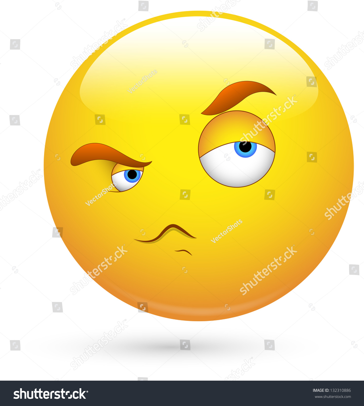 Smiley Vector Illustration Hatred Look: vector de stock (libre de ...