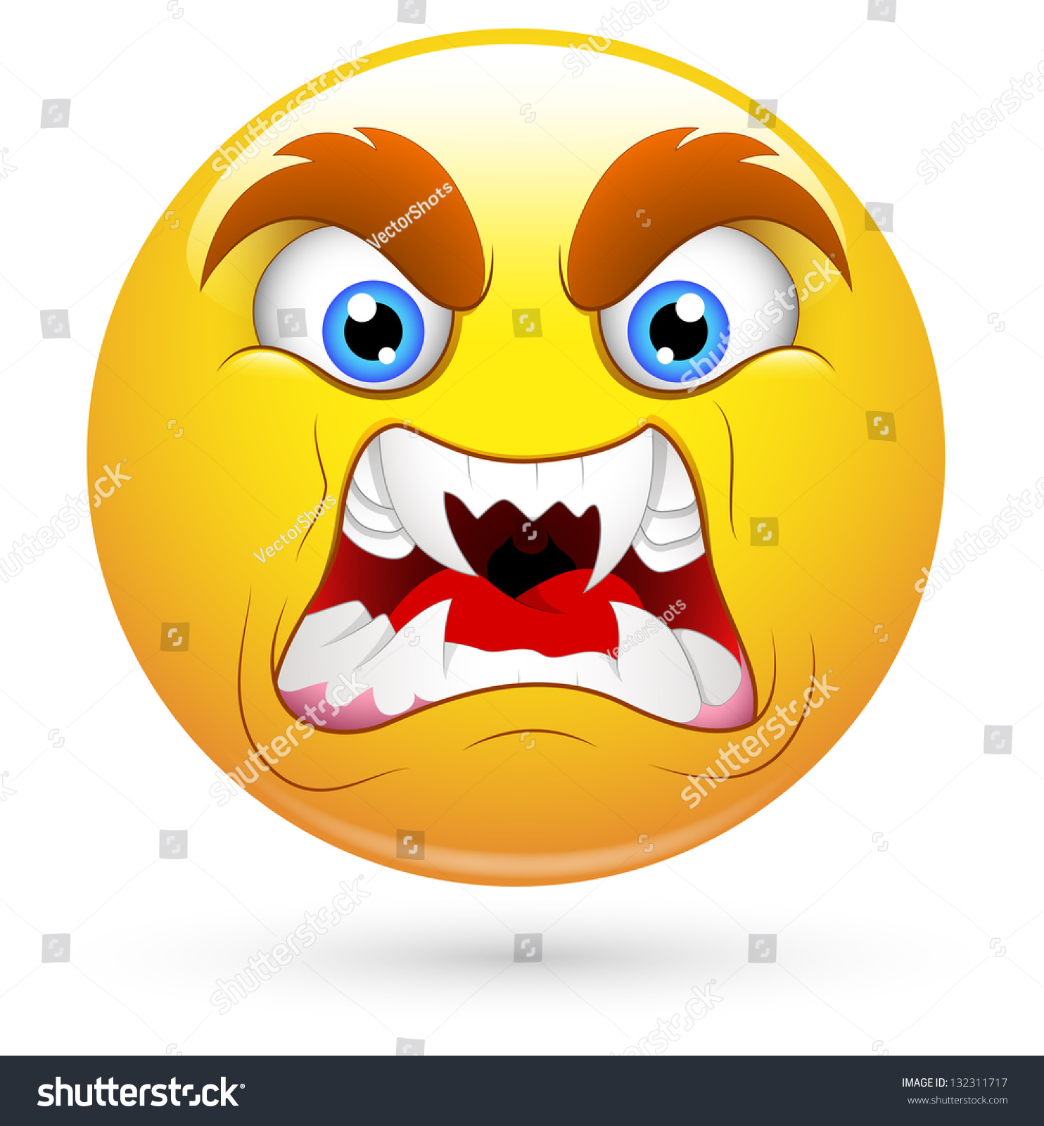 Smiley Vector Illustration - Horrifying Face - 132311717 : Shutterstock