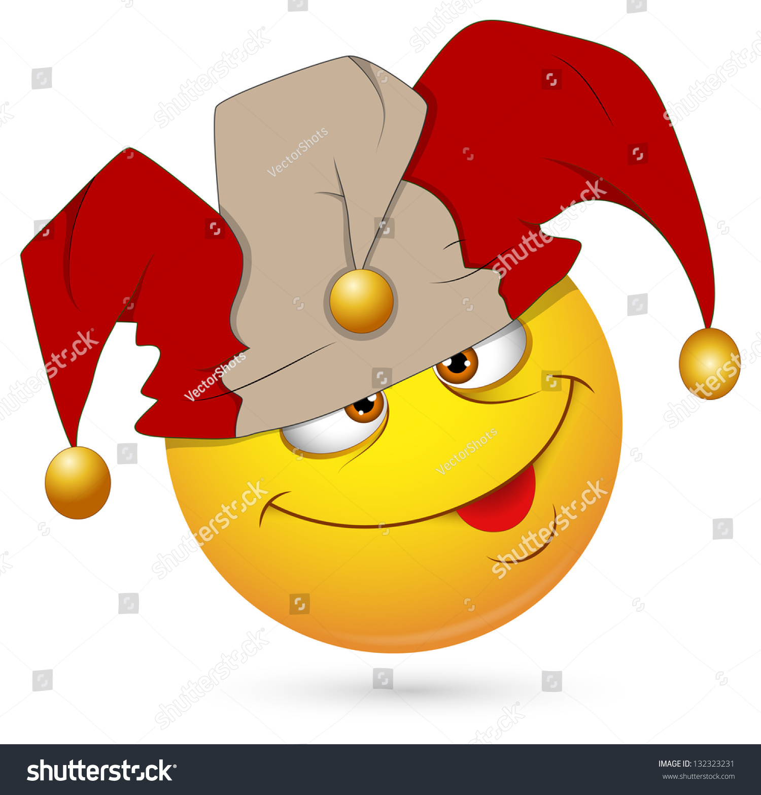 Smiley Vector Illustration Jester Face Stock Vector (Royalty Free ...