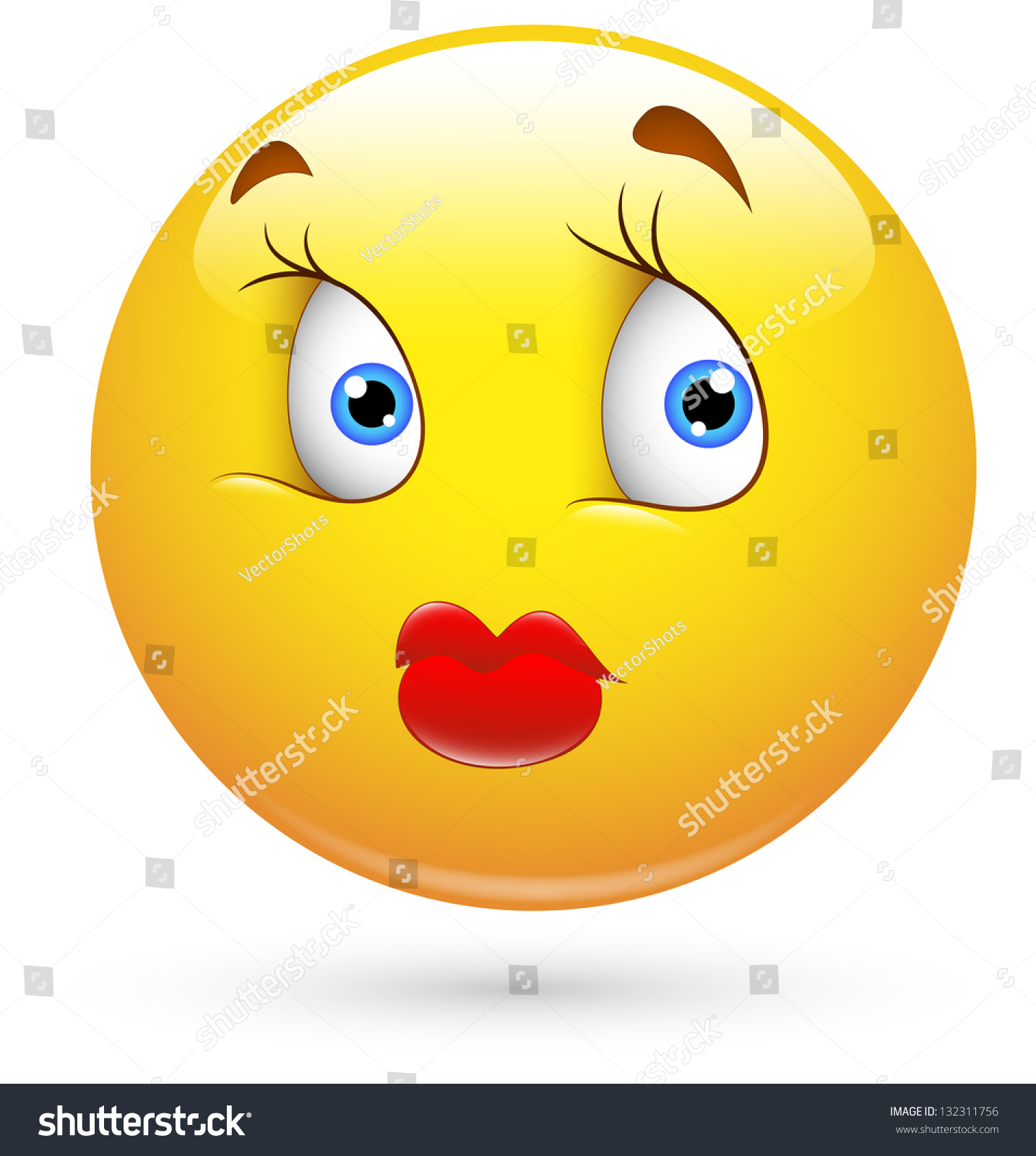 Smiley Vector Illustration Lady Face Stock Vector (Royalty Free ...